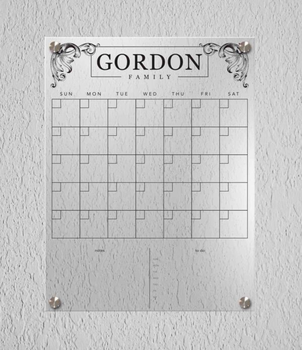 Clear Acrylic Simplistic Dry Erase Acrylic Calendar, Custom, dry erase ...