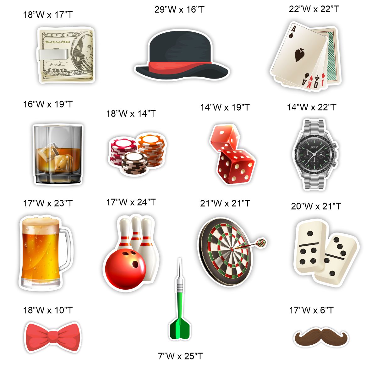 Man Swag Bundle | Fedora, Dominos, Beer Mug | Yard Sign | SignWay