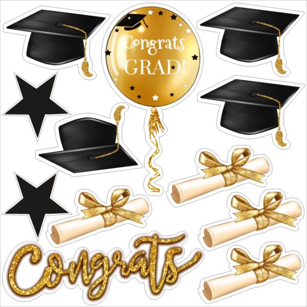 Golden Graduation Half Sheet Bundle | 4' x 4' | SignWay