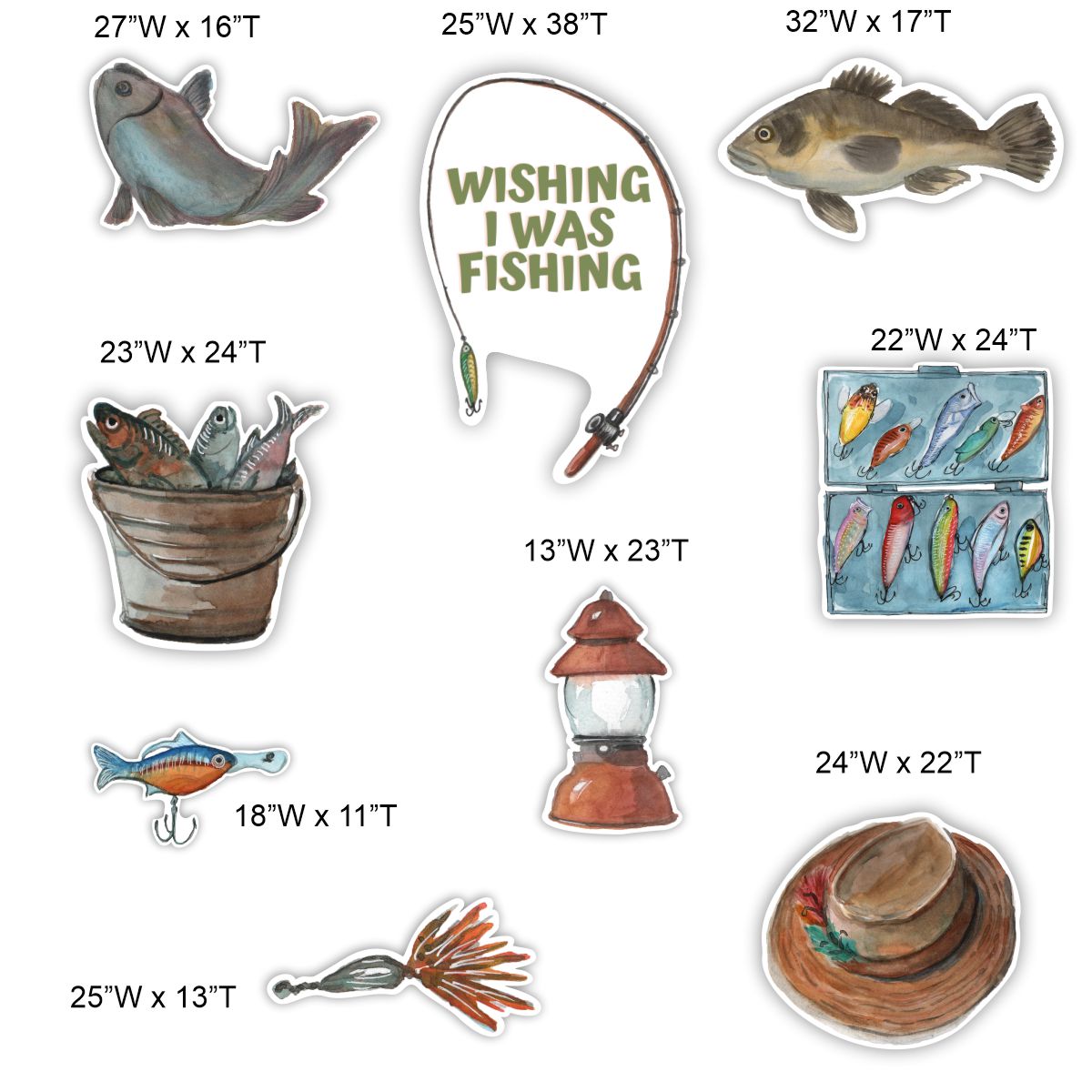 Fishing Cards | Fish, Wishing I was Fishing, Bait, Hat, etc. | SignWay