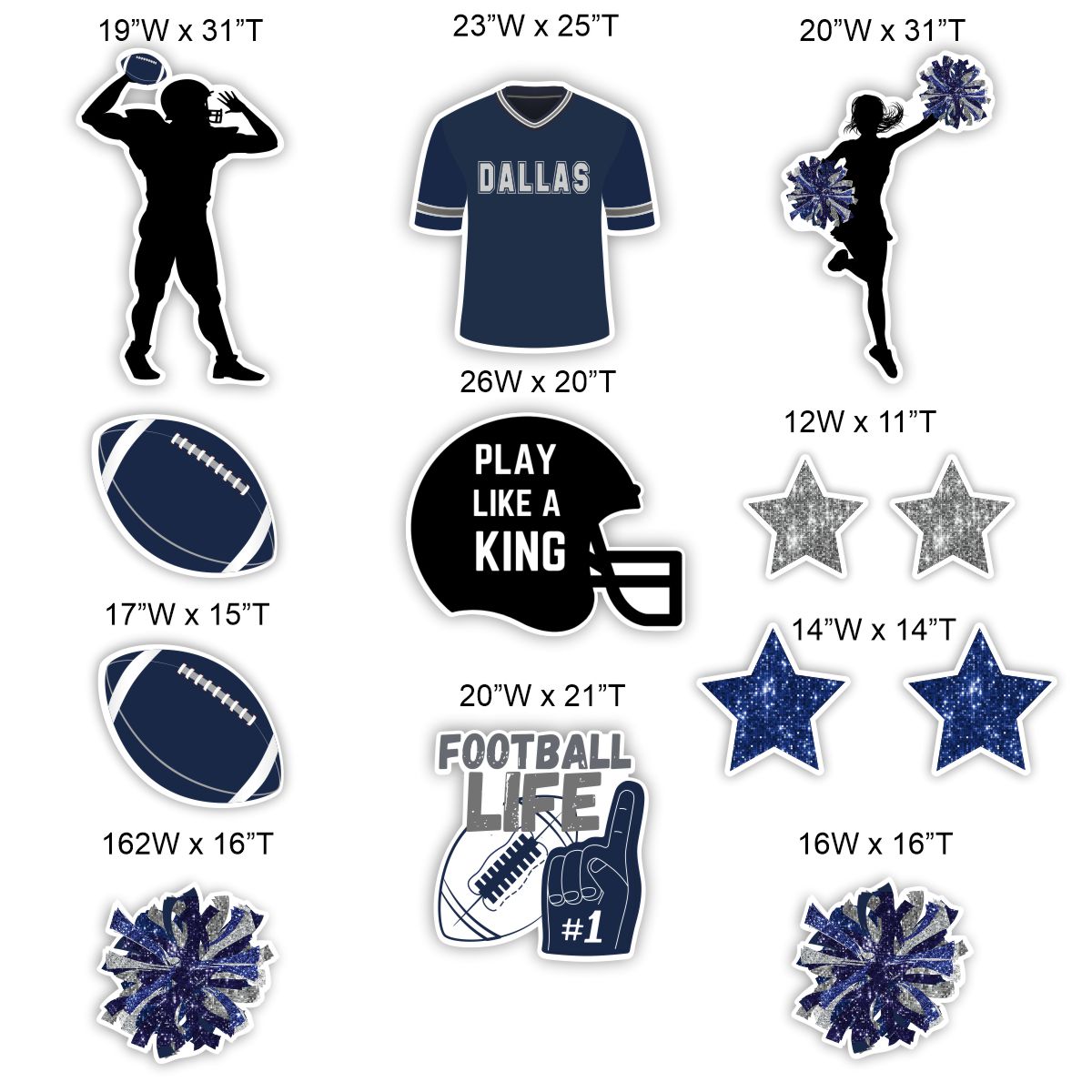 Football Full Sheet Bundle | Jersey, Stars, Football | SignWay