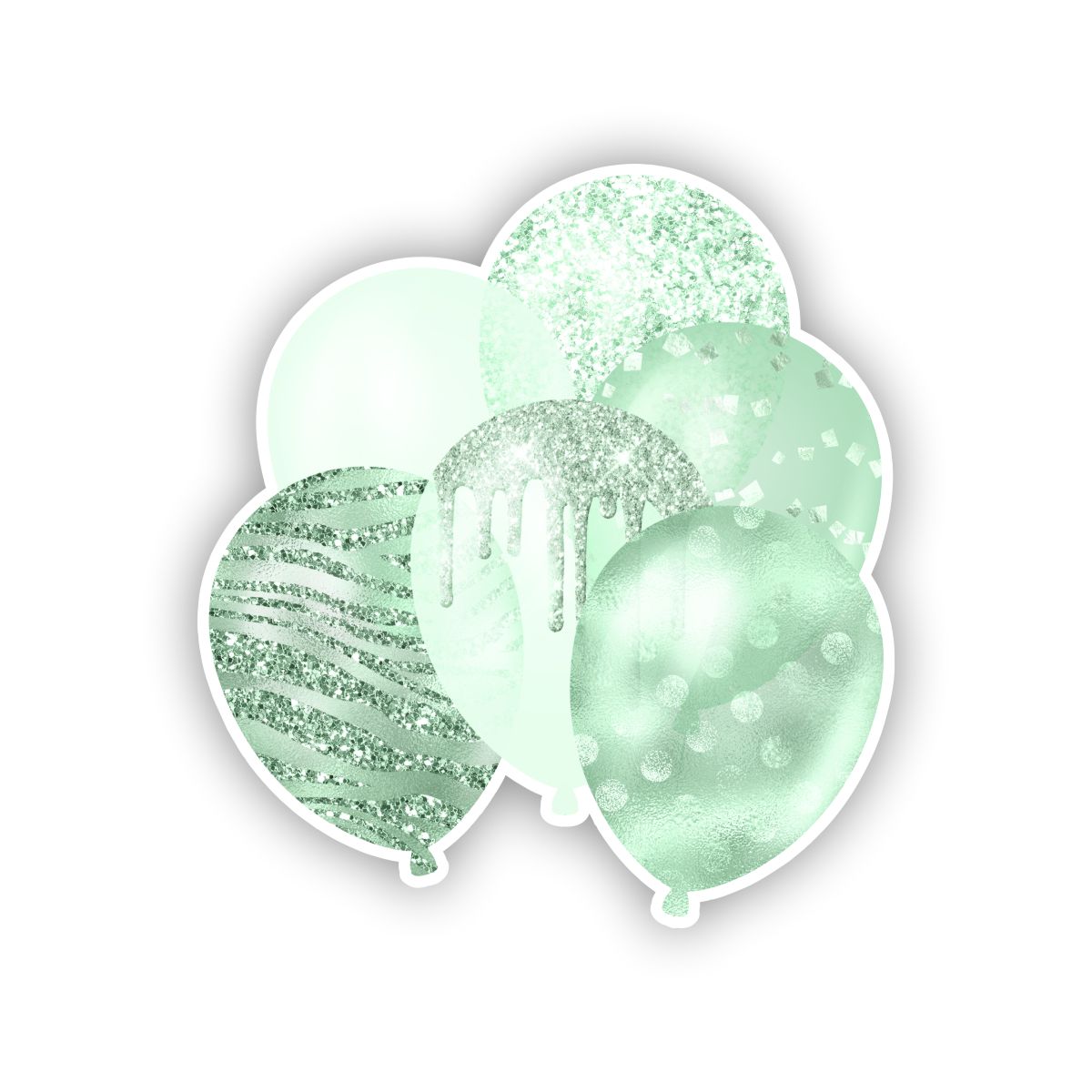 Mint Green Sparkle Balloon Bouquet | For Yard Decor | SignWay