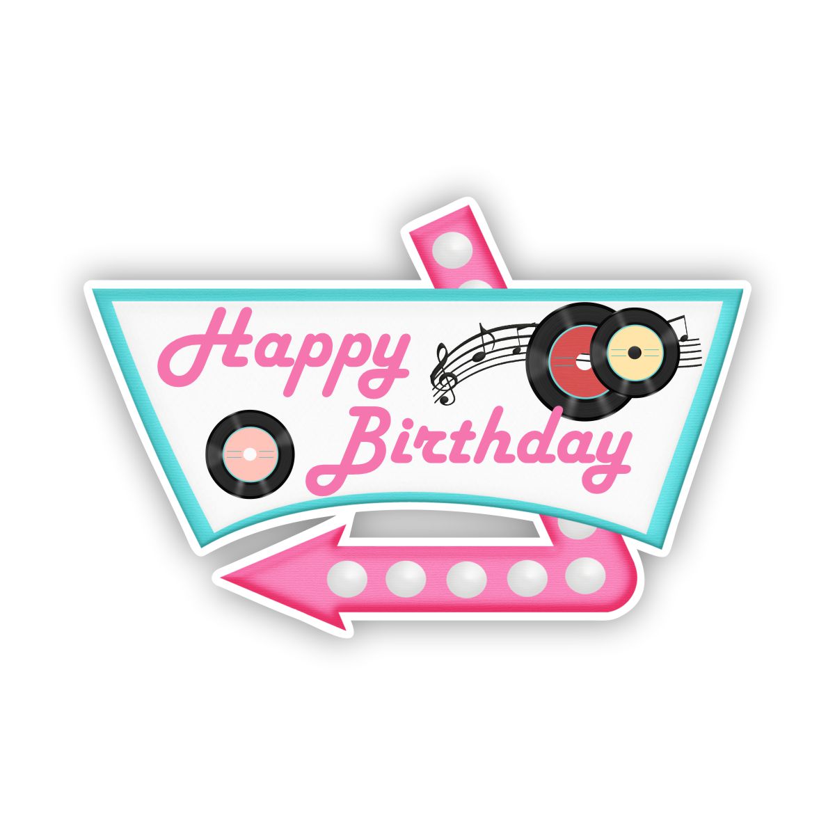 50s Happy Birthday | For Yard Decor | Yard Card Art | SignWay
