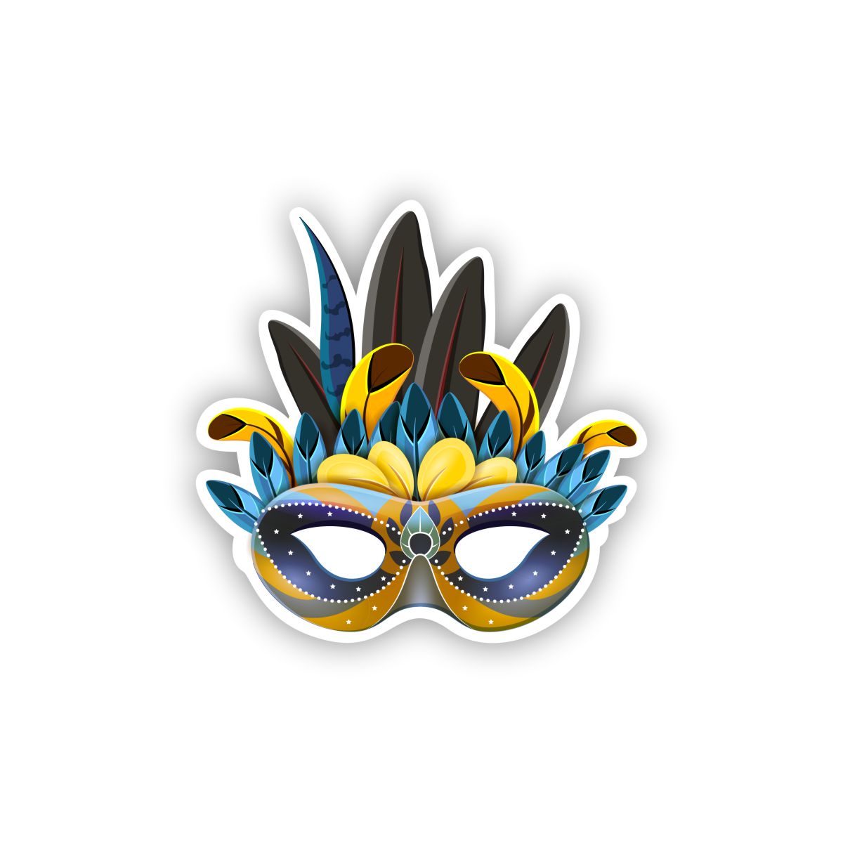 Blue and Gold Mask | For Yard Décor | Yard Cards | SignWay
