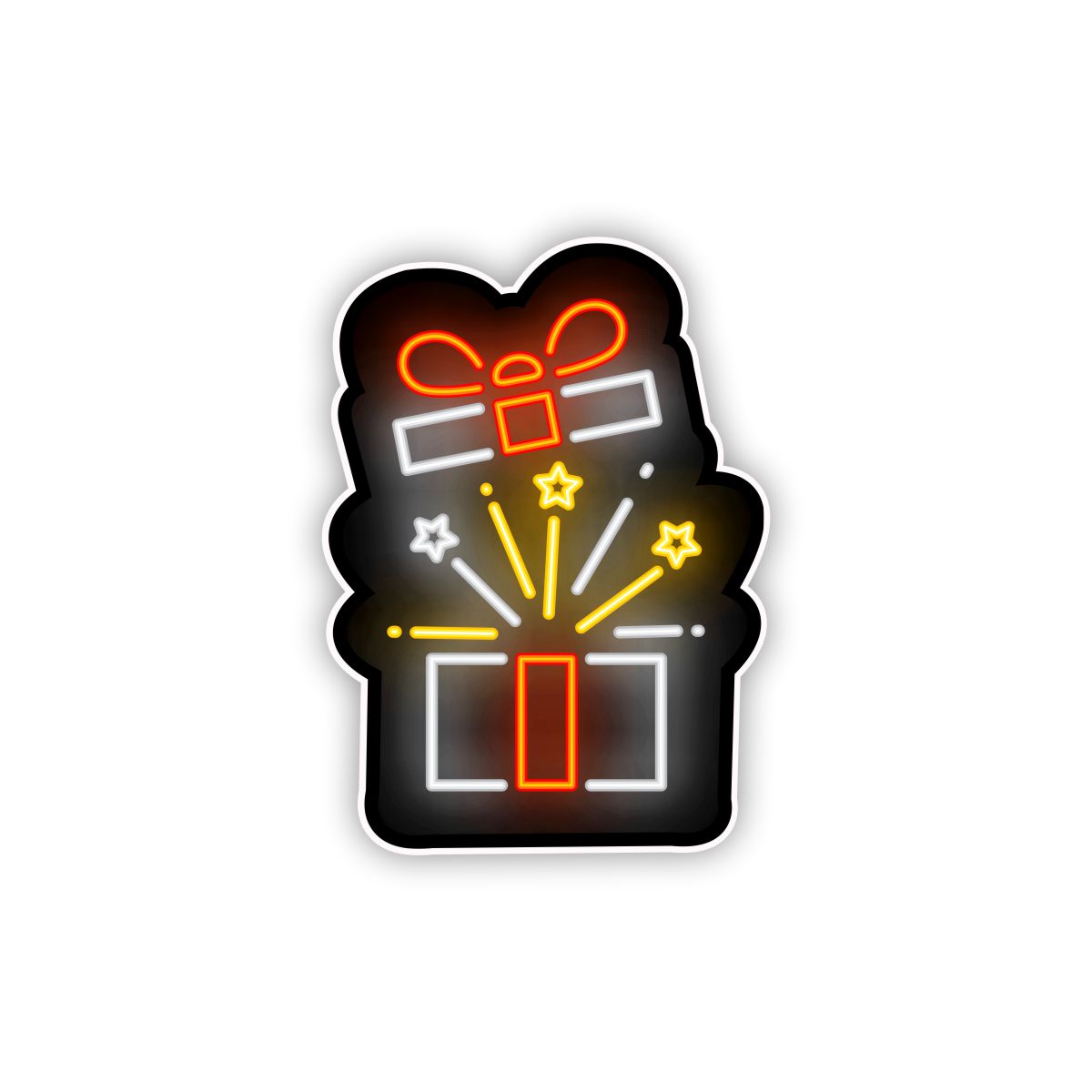 Neon Exploding Present | Add On Yard Decor | Yard Card Art | SignWay