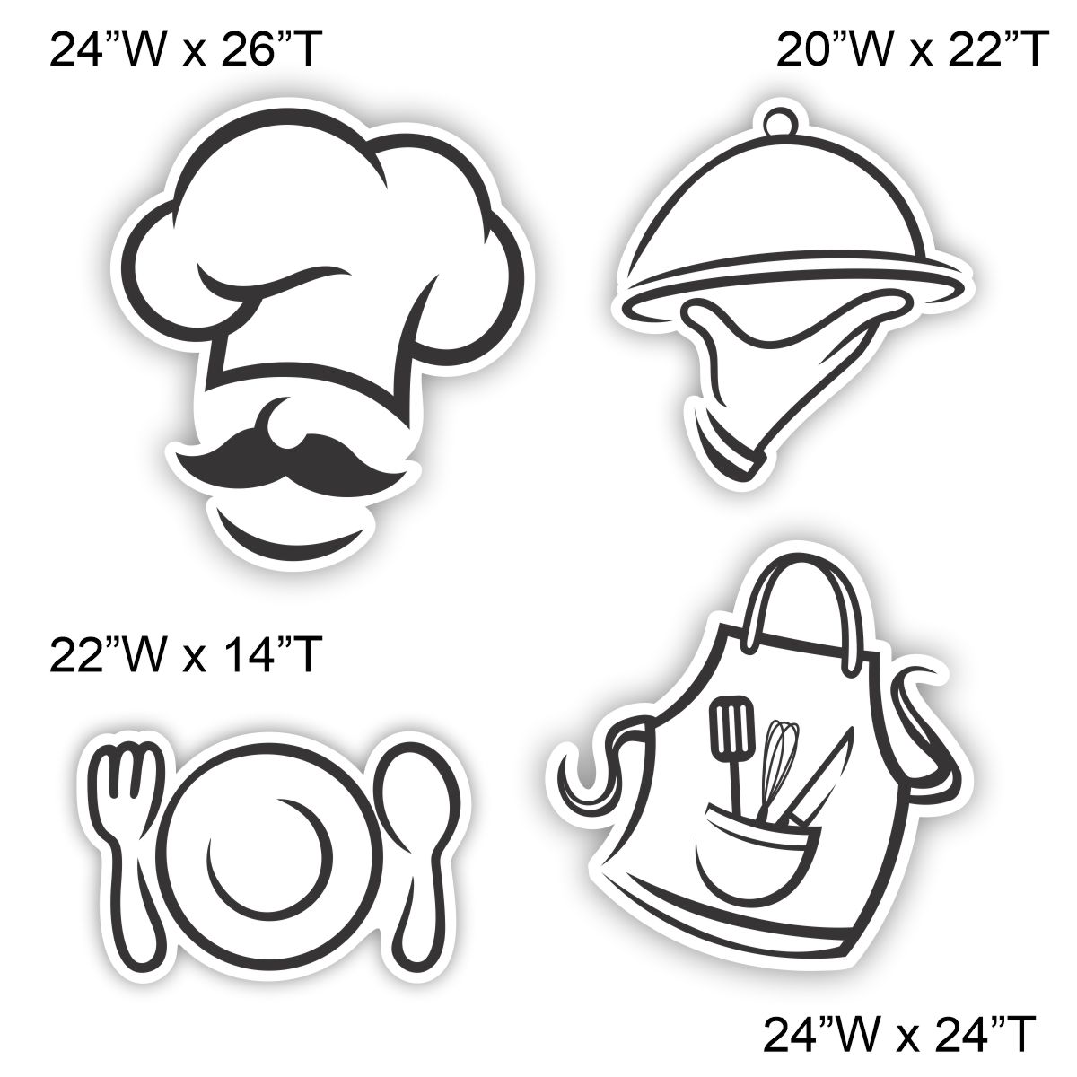 Chef Set | Half Sheet Bundle | For Yard Decor | SignWay