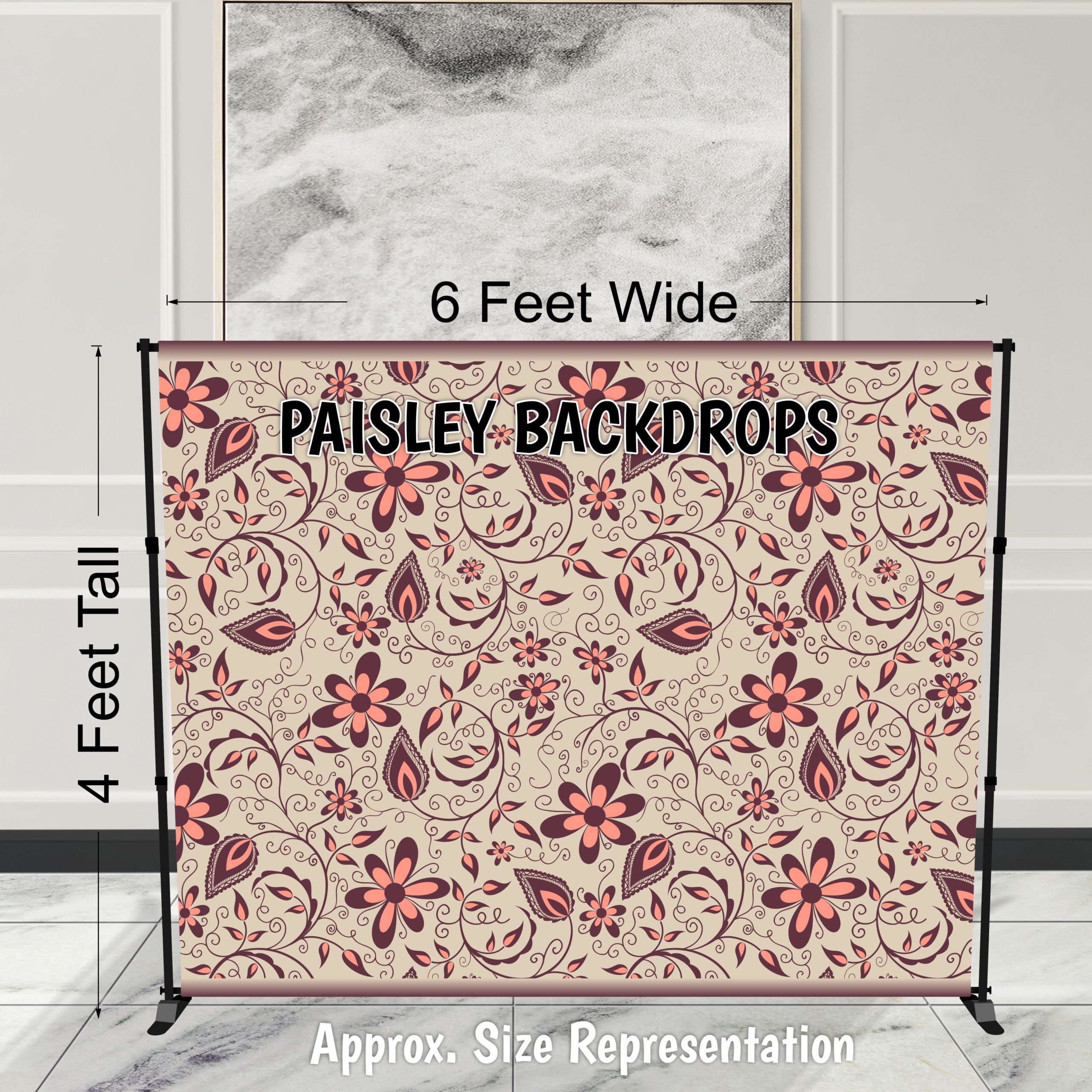 Paisley Backdrops | 9 oz. Wrinkle Free | Fabric Backdrops | SignWay