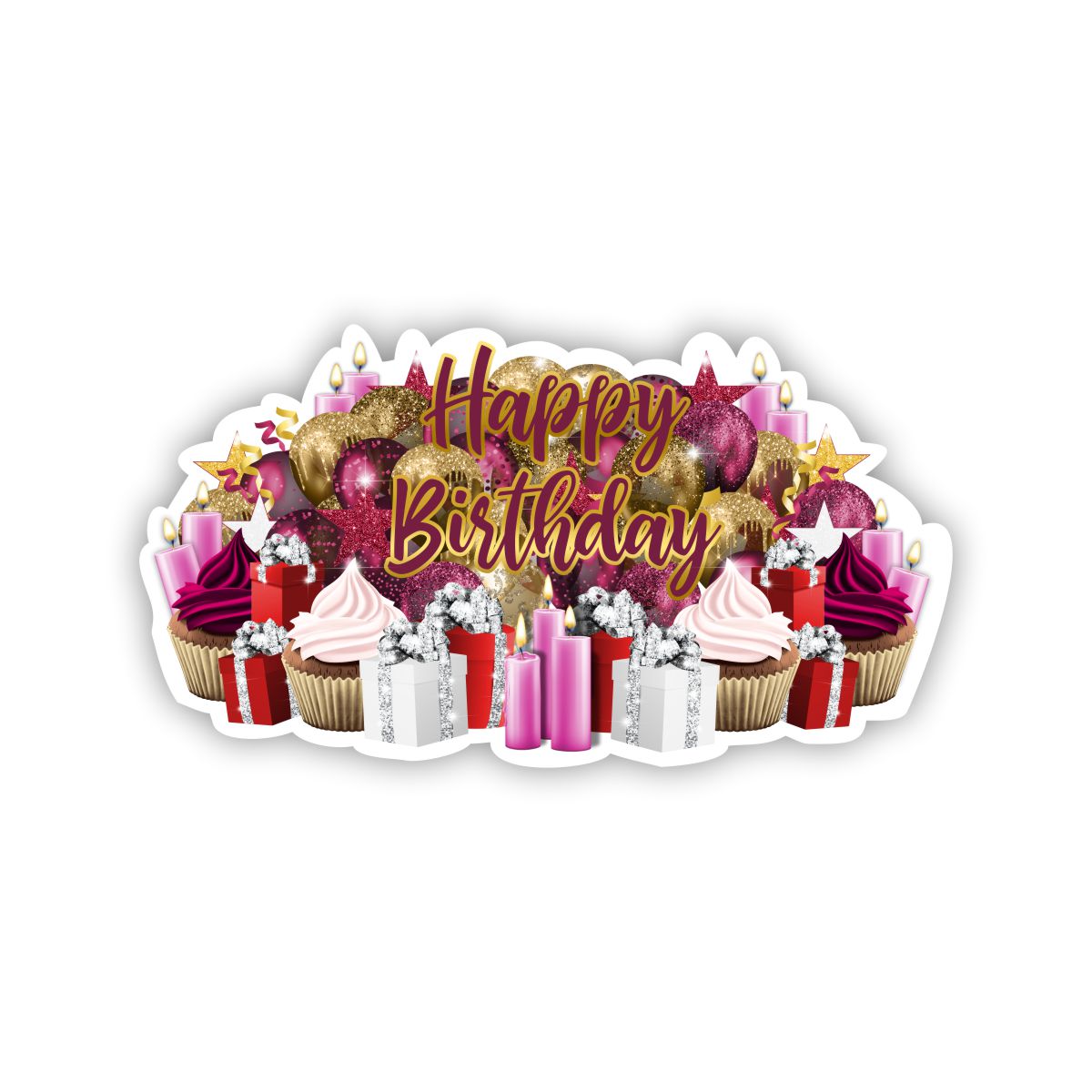 Maroon and Gold Birthday Bash | Quick-Flash | For Yard Decor SignWay